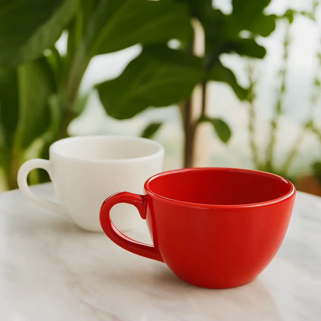 Premium Red & White Coffee Mug Set - High Quality – BlackCarrot
