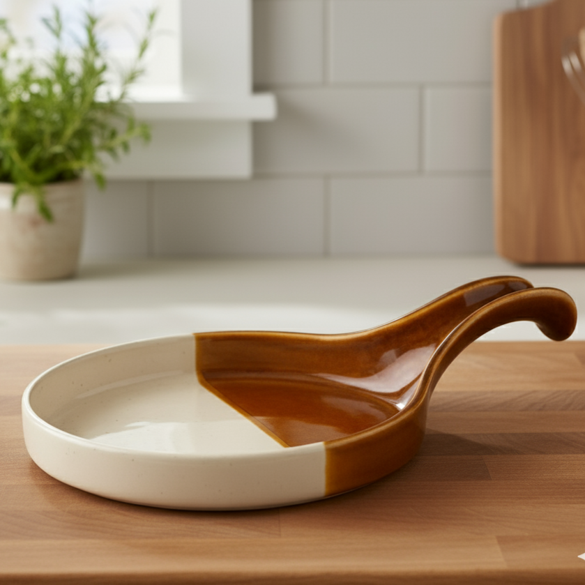 BlackCarrot Stoneware Premium Handle Platter - Elegant Design