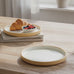 Premium Beige - White Ceramic Quarter Plates Set | BlackCarrot